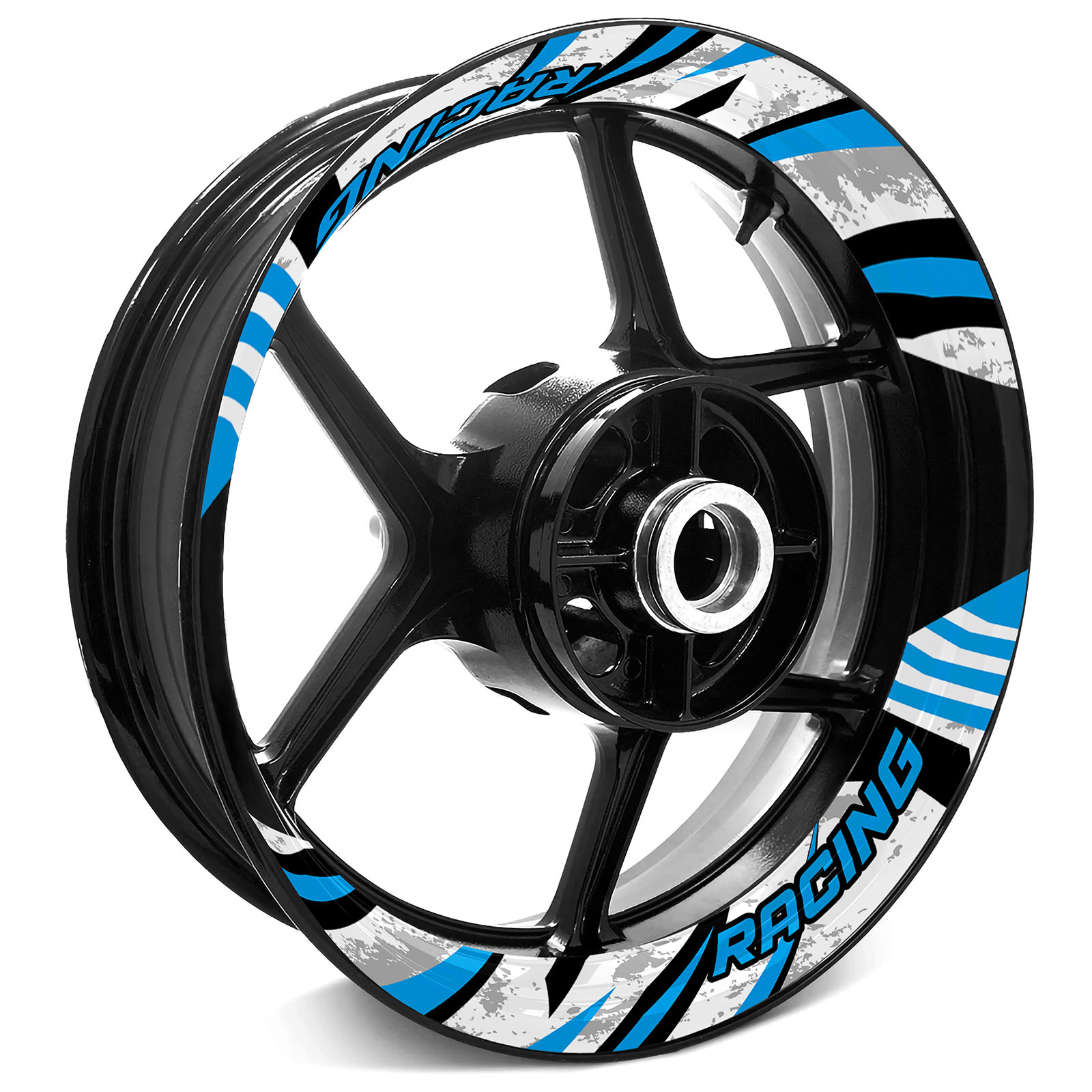 Blue Rim Stickers Motorcycle S14W For Yamaha YZF R6 YZF-R1 16 17 18 19 ...